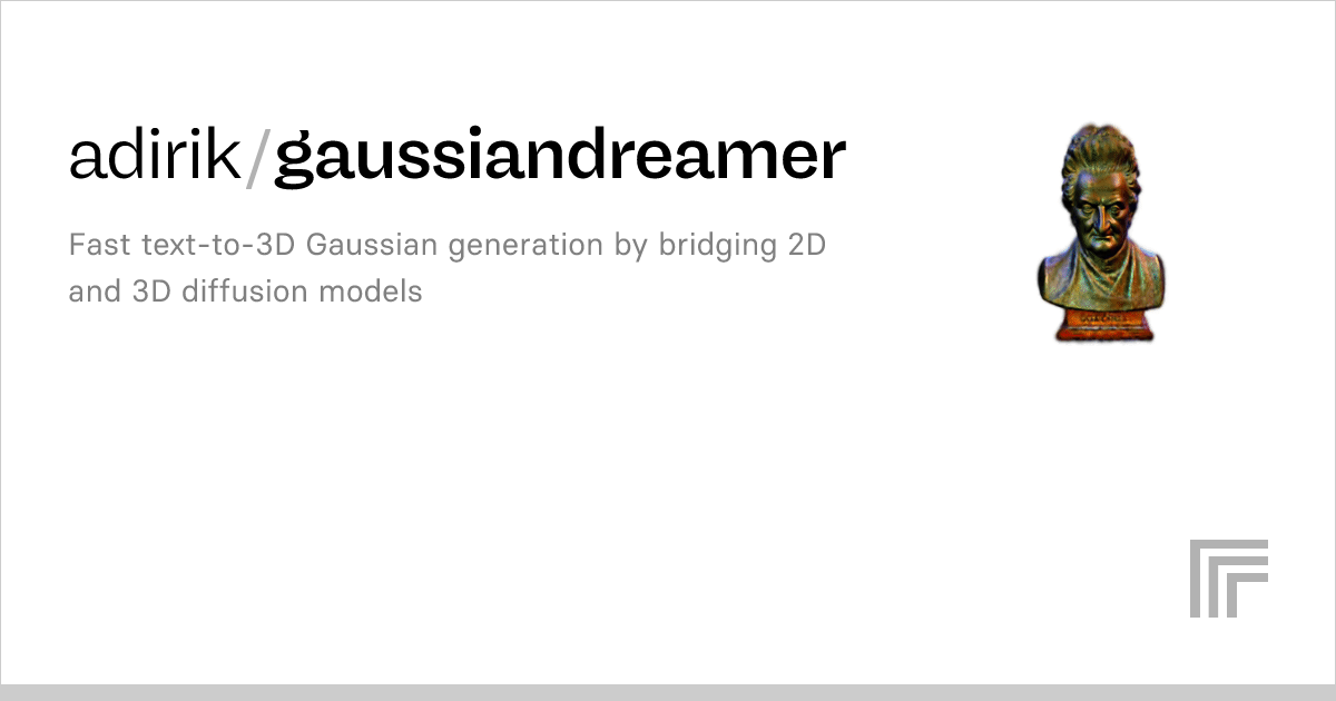 adirik/gaussiandreamer – Run with an API on Replicate
