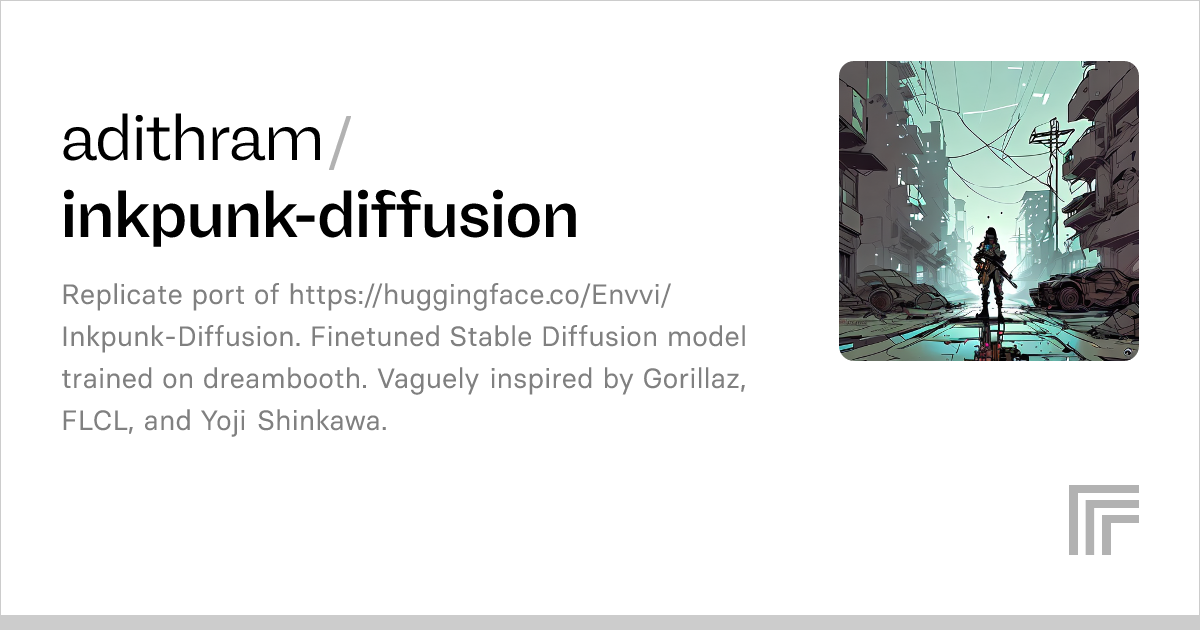 adithram/inkpunk-diffusion | Run with an API on Replicate