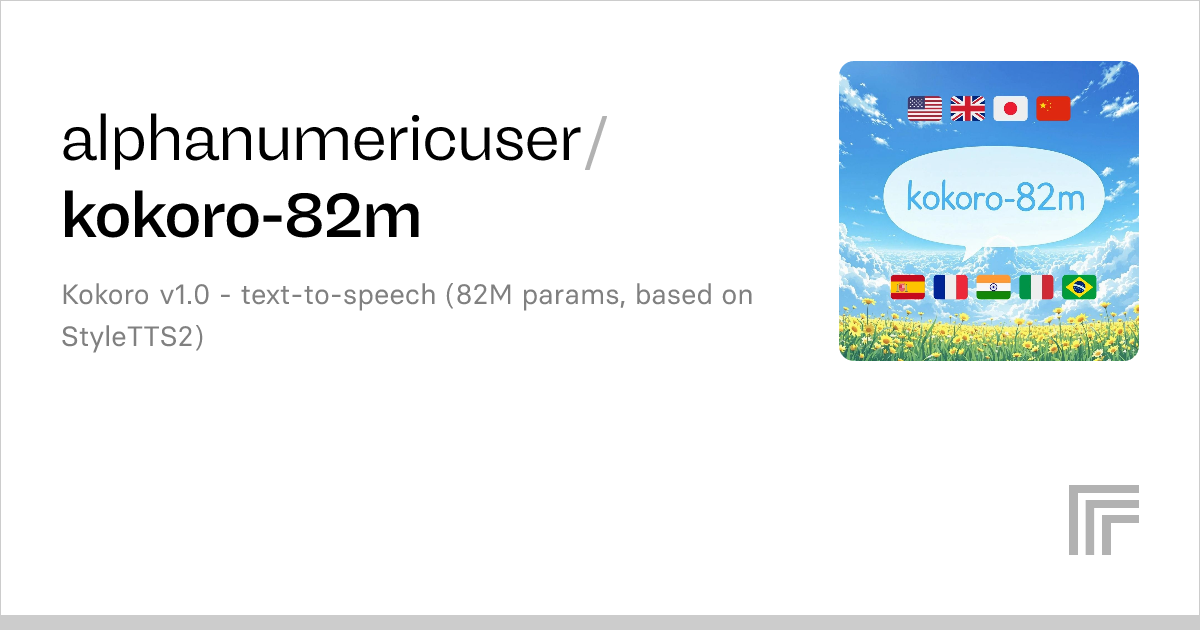 alphanumericuser/kokoro-82m | Run with an API on Replicate