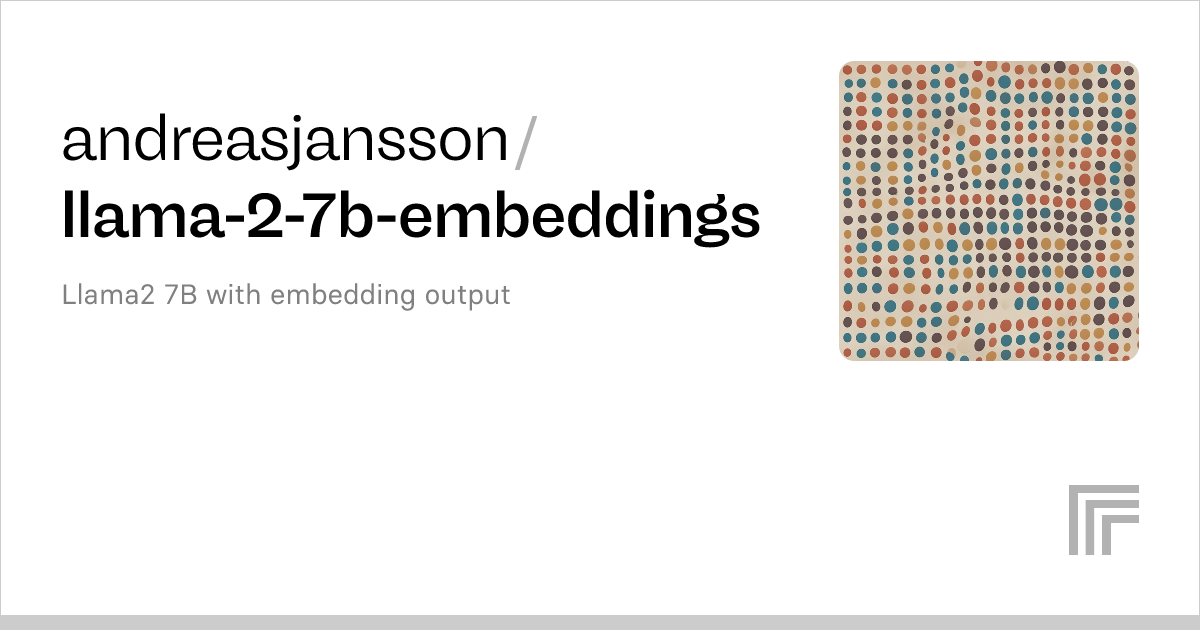Examples – andreasjansson/llama-2-7b-embeddings | Replicate