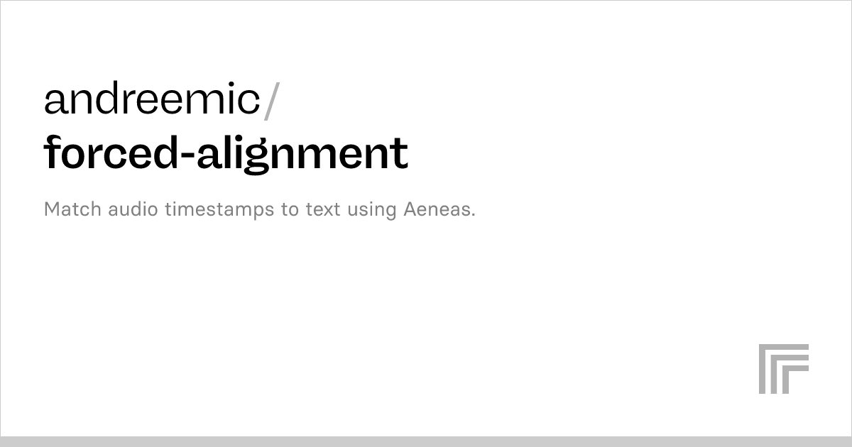 andreemic/forced-alignment – Run with an API on Replicate