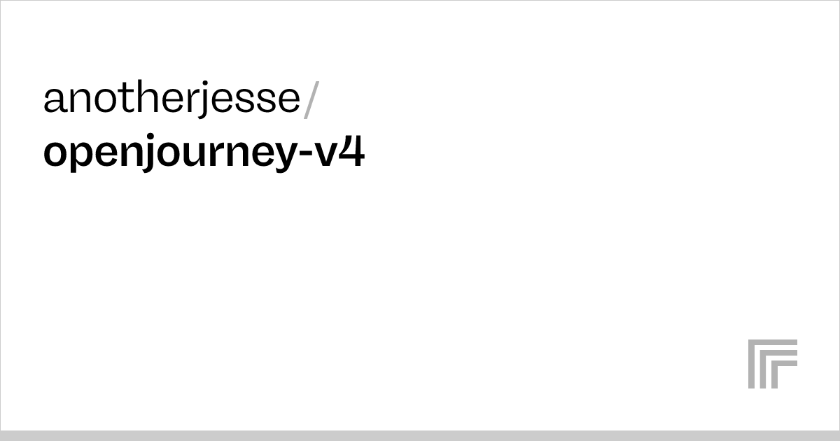 anotherjesse/openjourney-v4 – Run with an API on Replicate