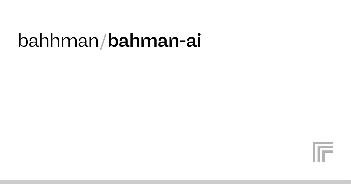 bahhman/bahman-ai – Run with an API on Replicate bahhman/bahman-ai – Run with an API on Replicate