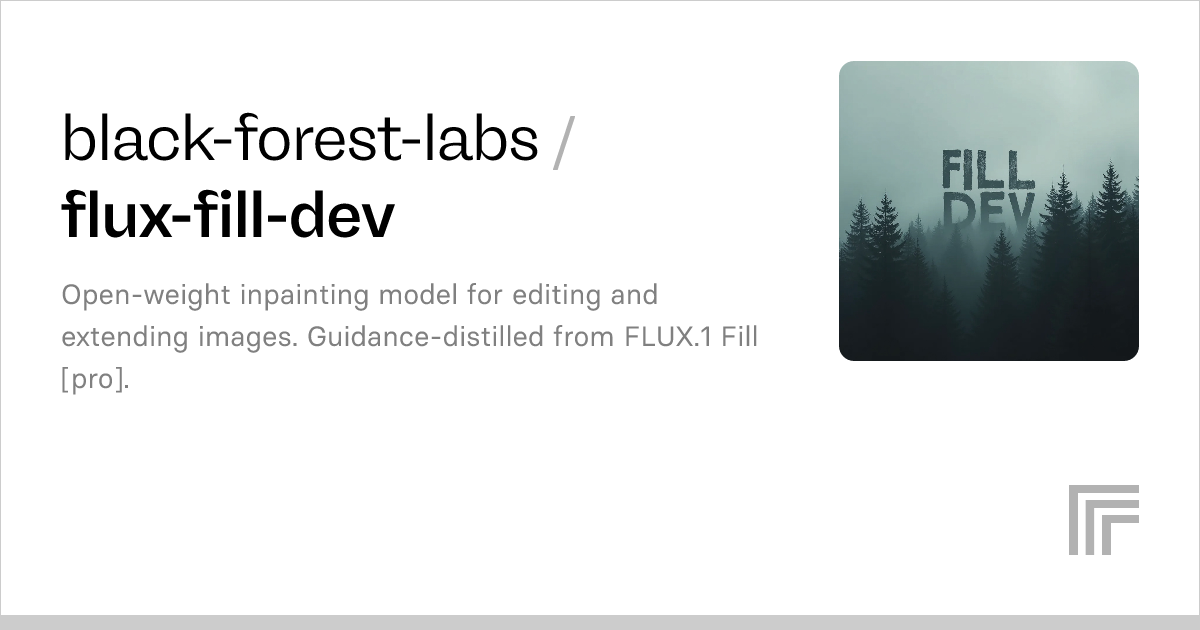 black-forest-labs/flux-fill-dev | Run with an API on Replicate black-forest-labs/flux-fill-dev | Run with an API on Replicate