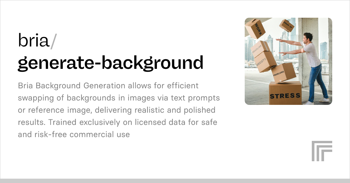 bria/generate-background | Run with an API on Replicate