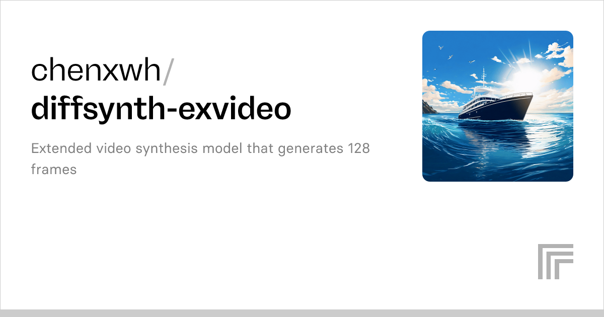 chenxwh/diffsynth-exvideo | Run with an API on Replicate