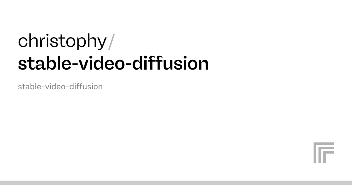 christophy/stable-video-diffusion | Run with an API on Replicate