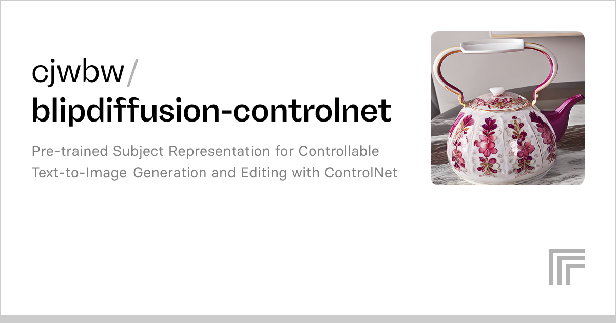 cjwbw/blipdiffusion-controlnet | Run with an API on Replicate