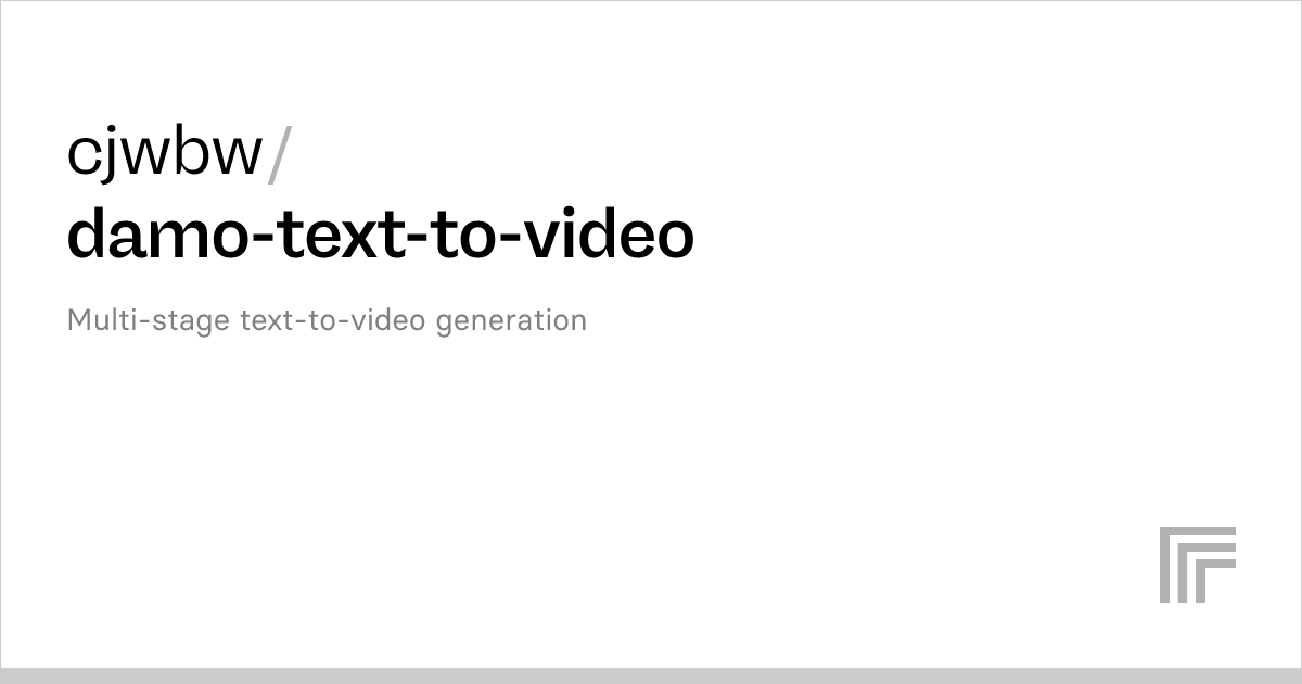 cjwbw/damo-text-to-video | Run with an API on Replicate