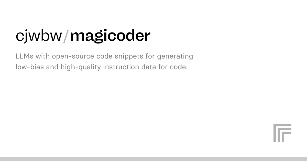 cjwbw/magicoder | Run with an API on Replicate
