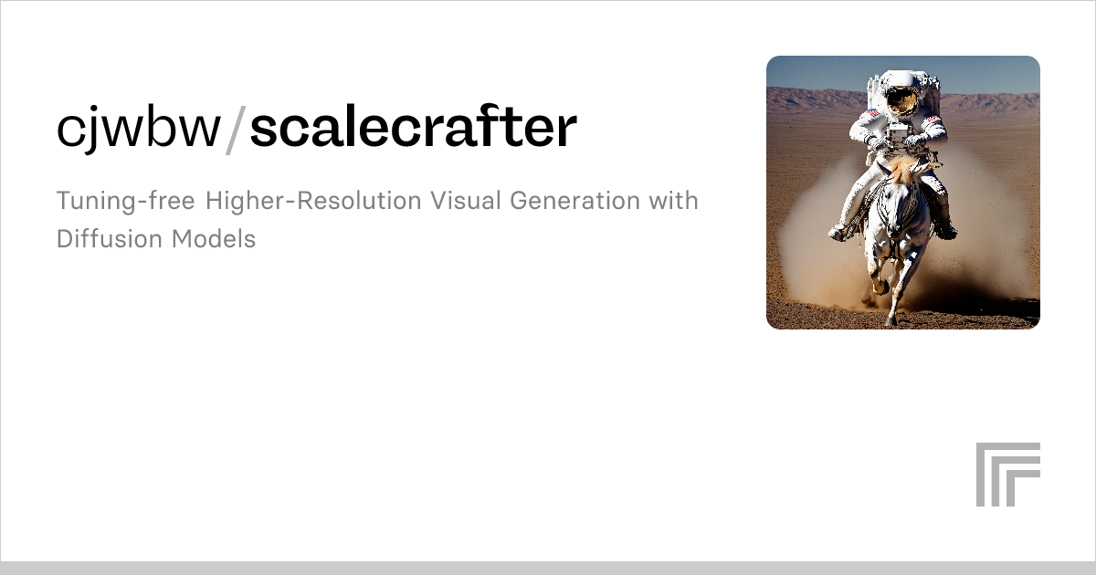 cjwbw/scalecrafter | Run with an API on Replicate