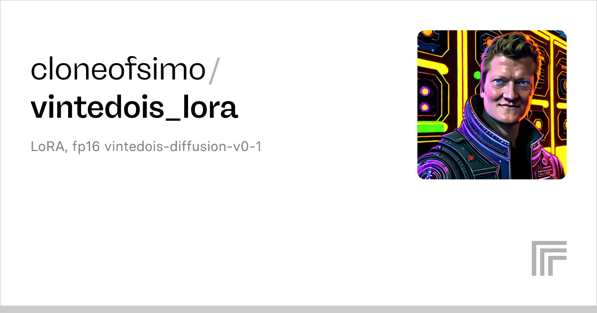 cloneofsimo/vintedois_lora | Run with an API on Replicate