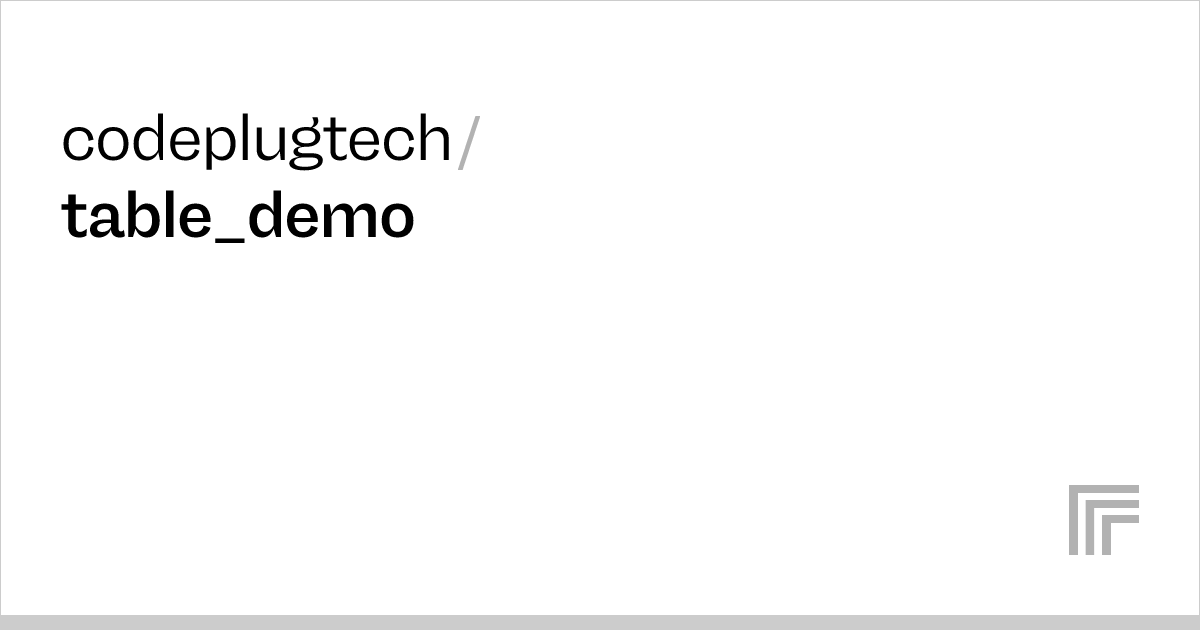 Examples Codeplugtech Table Demo Replicate