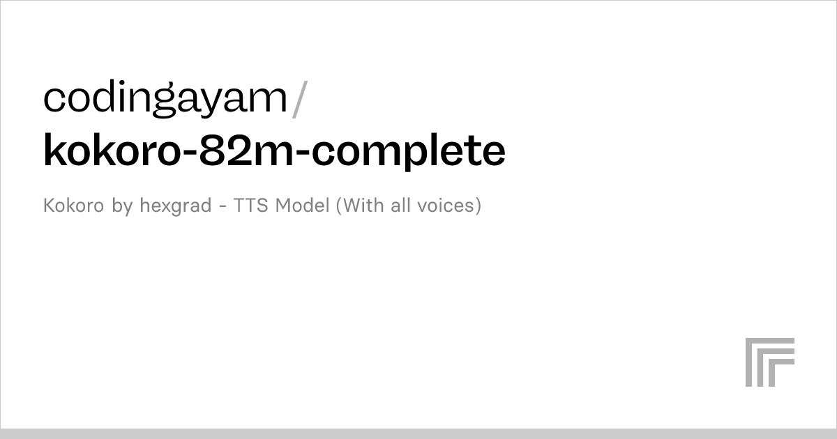 codingayam/kokoro-82m-complete | Run with an API on Replicate