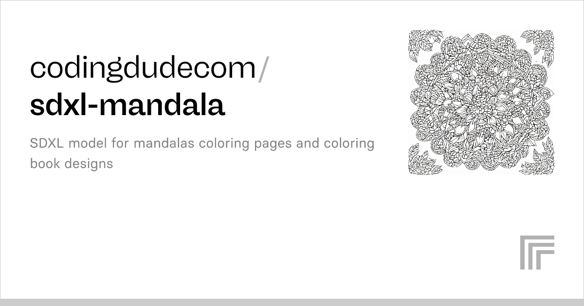 codingdudecom/sdxl-mandala | Run with an API on Replicate