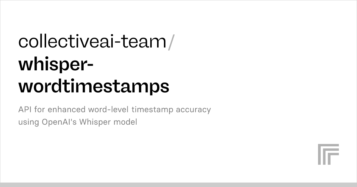 Collectiveai Teamwhisper Wordtimestamps Run With An Api On Replicate