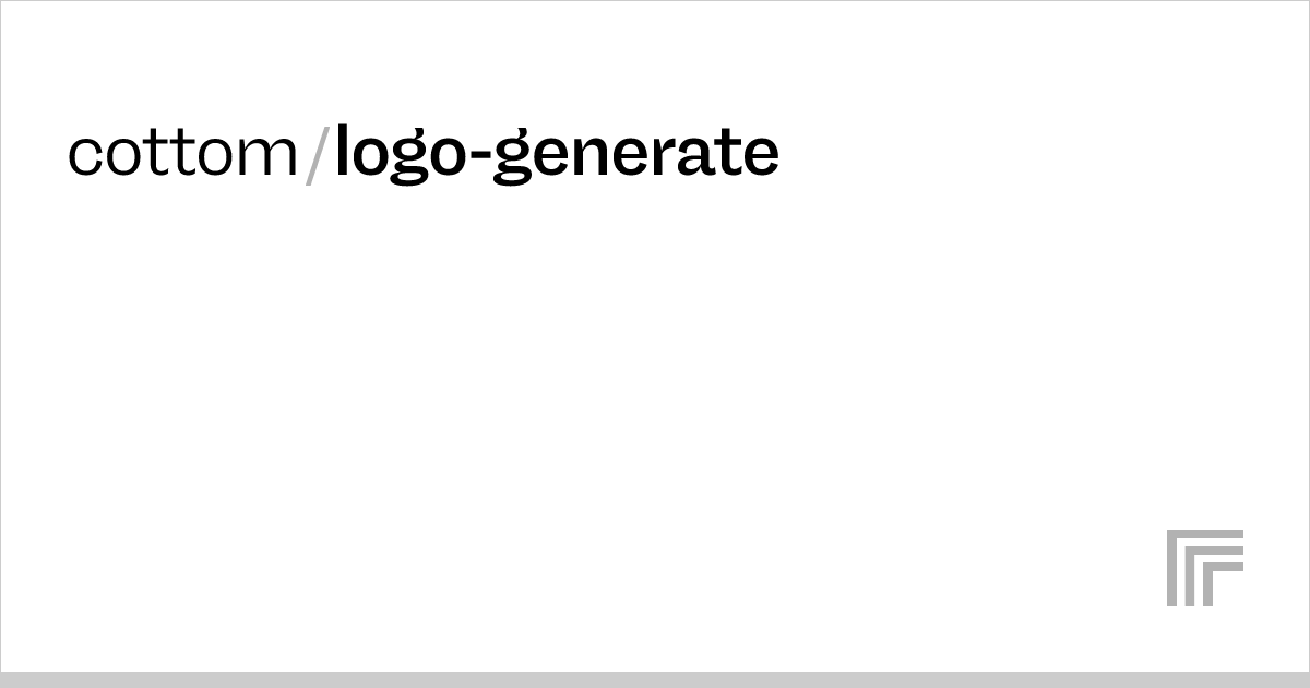 cottom/logo-generate – Run with an API on Replicate