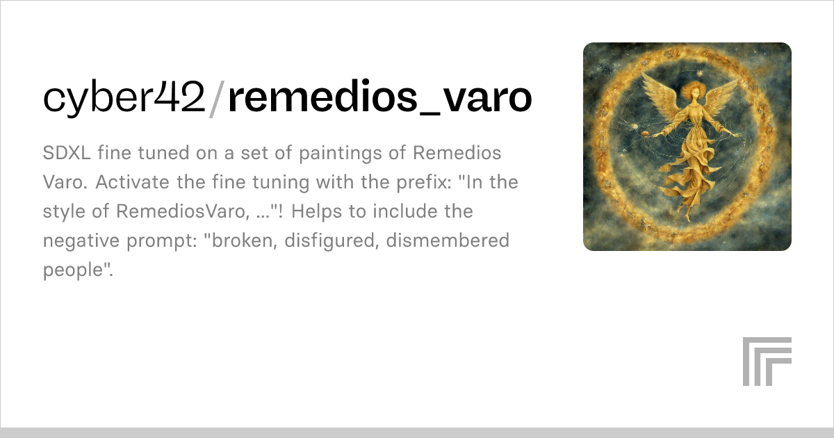 cyber42/remedios_varo – Run with an API on Replicate
