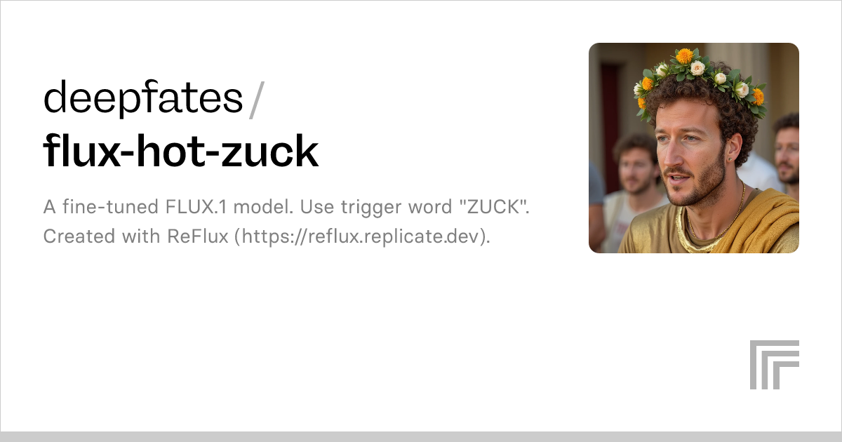 deepfates/flux-hot-zuck – API reference deepfates/flux-hot-zuck – API reference