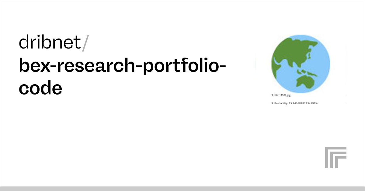 dribnet/bex-research-portfolio-code | Run with an API on Replicate