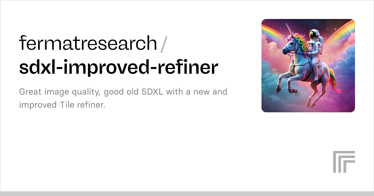 Train – fermatresearch/sdxl-improved-refiner:58534db9 | Replicate