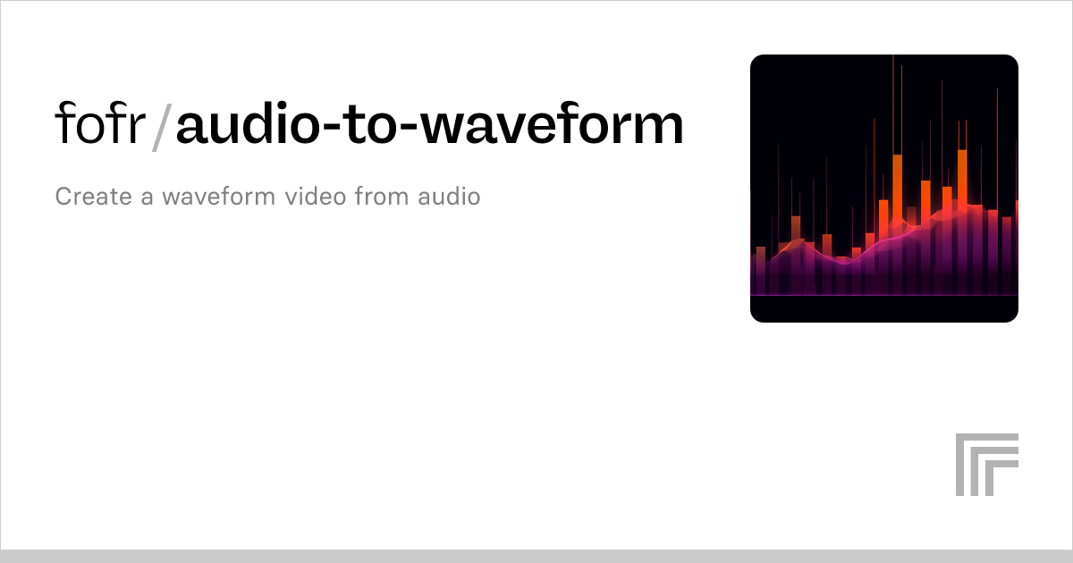 Fofraudio To Waveform Run With An Api On Replicate 0167