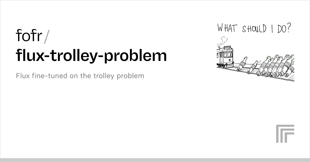 fofr/flux-trolley-problem | Run with an API on Replicate