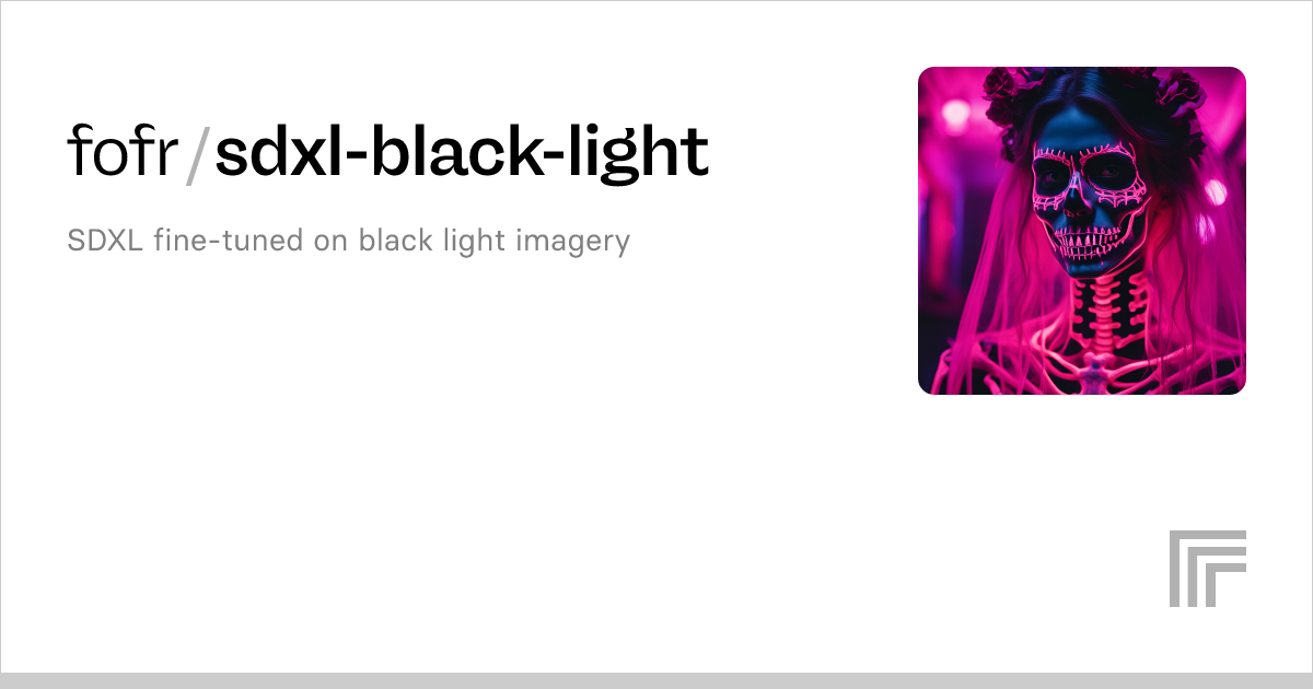 Examples – fofr/sdxl-black-light – Replicate