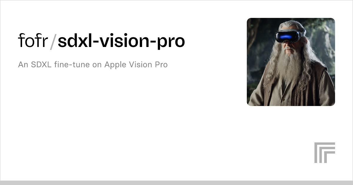 fofr/sdxl-vision-pro | Run with an API on Replicate