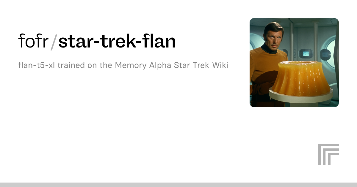 Examples – fofr/star-trek-flan – Replicate Examples – fofr/star-trek-flan – Replicate