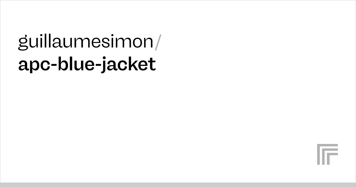 Examples – guillaumesimon/apc-blue-jacket | Replicate
