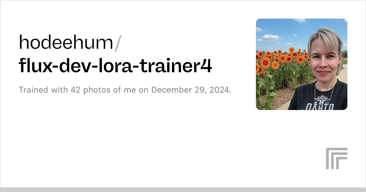 hodeehum/flux-dev-lora-trainer4 – Run with an API on Replicate