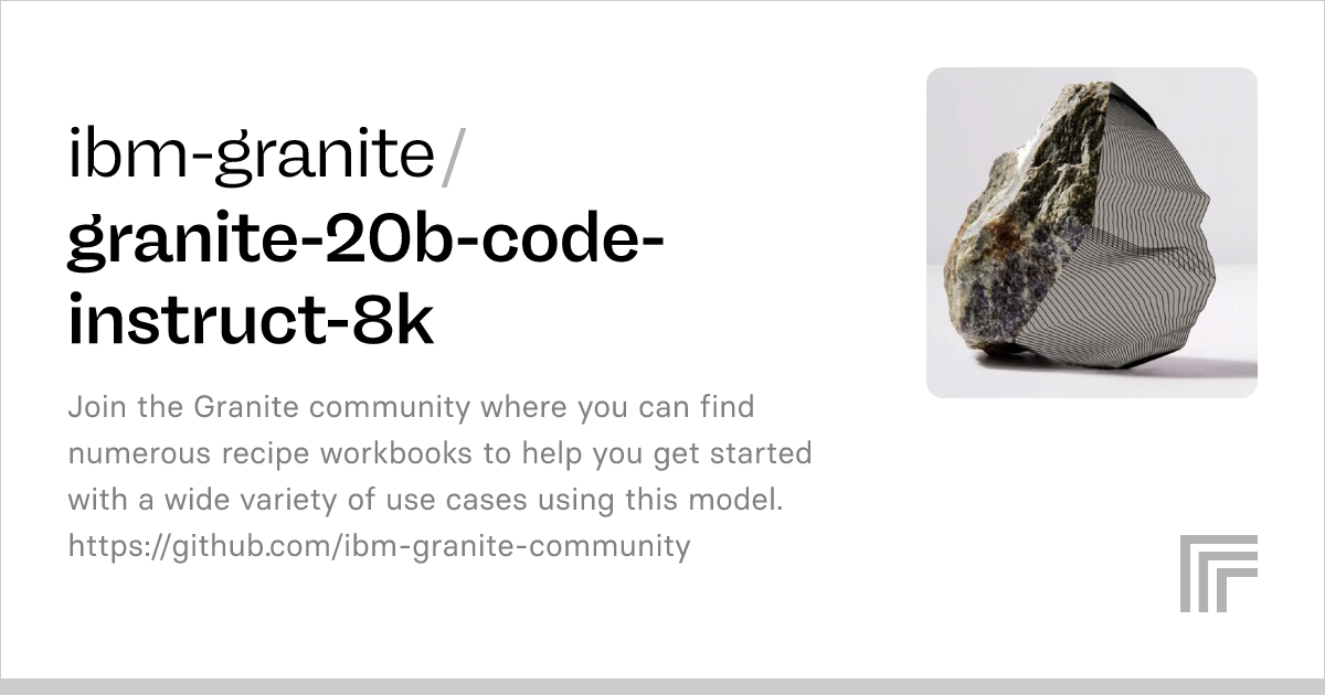 ibm-granite/granite-20b-code-instruct-8k – Run with an API on Replicate ibm-granite/granite-20b-code-instruct-8k – Run with an API on Replicate