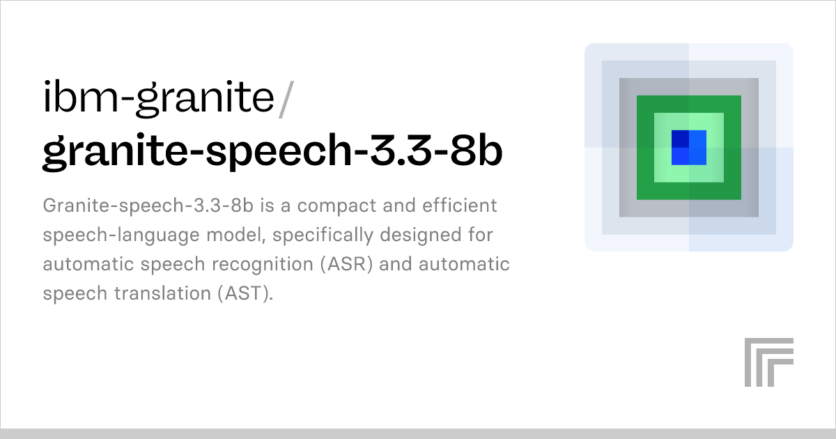 ibm-granite/granite-speech-3.3-8b | Readme and Docs
