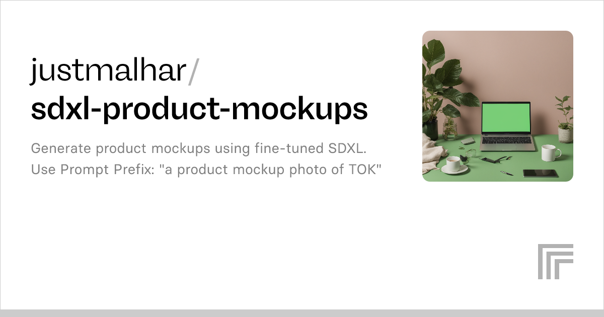 justmalhar/sdxl-product-mockups | Run with an API on Replicate