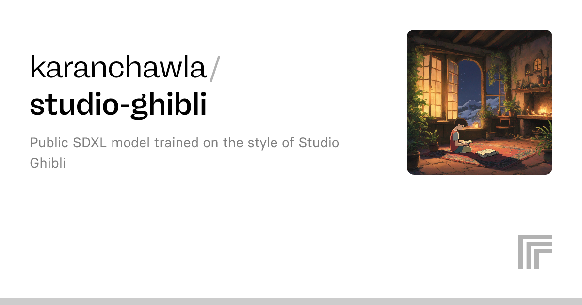 Examples – karanchawla/studio-ghibli | Replicate