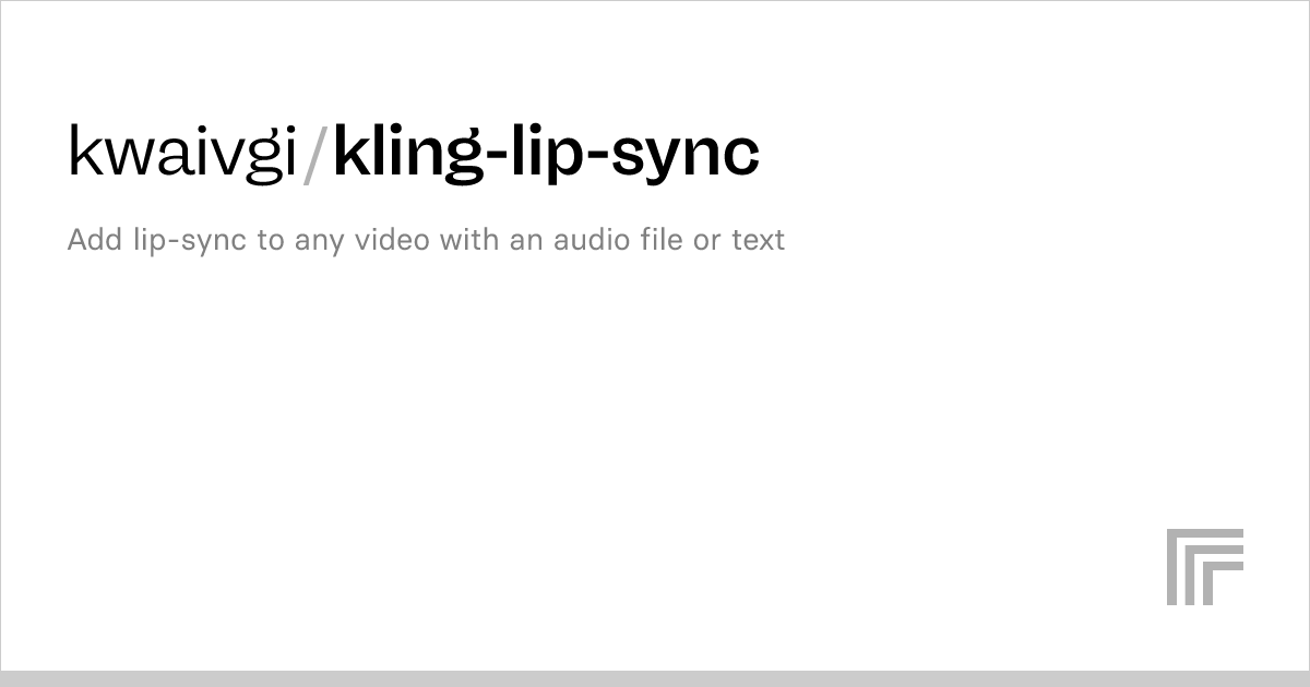 Kling Lip Sync — Lip Sync API