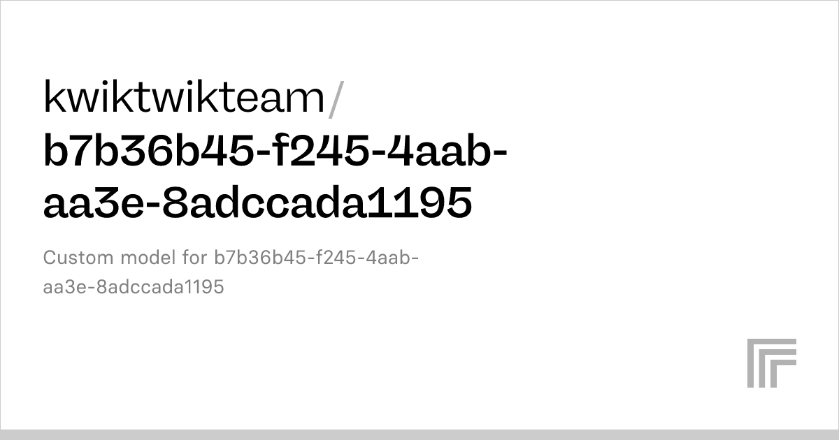 kwiktwikteam/b7b36b45-f245-4aab-aa3e-8adccada1195 – API reference