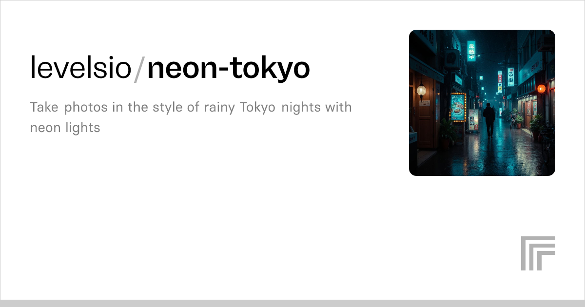 levelsio/neon-tokyo – Run with an API on Replicate