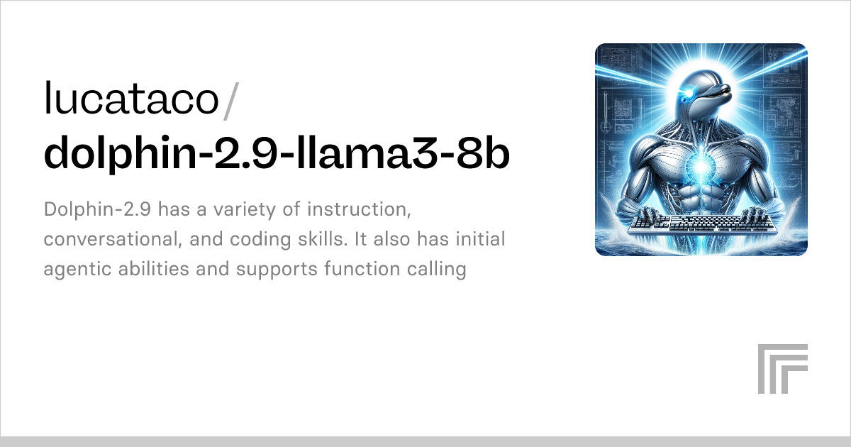 lucataco/dolphin-2.9-llama3-8b – Run with an API on Replicate lucataco/dolphin-2.9-llama3-8b – Run with an API on Replicate