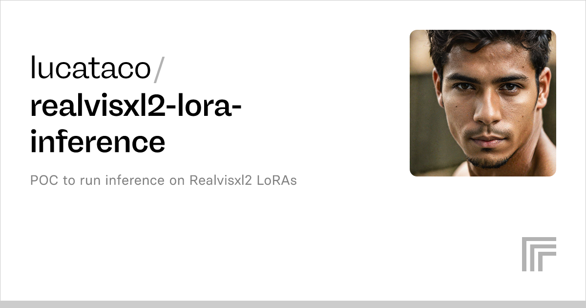 lucataco/realvisxl2-lora-inference – Run with an API on Replicate lucataco/realvisxl2-lora-inference – Run with an API on Replicate