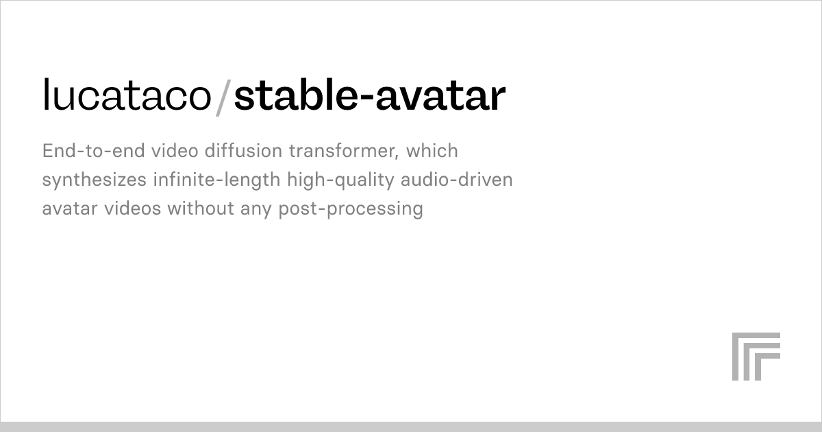 lucataco/stable-avatar | Run with an API on Replicate