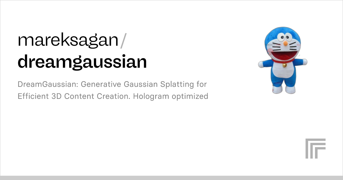 mareksagan/dreamgaussian | Run with an API on Replicate