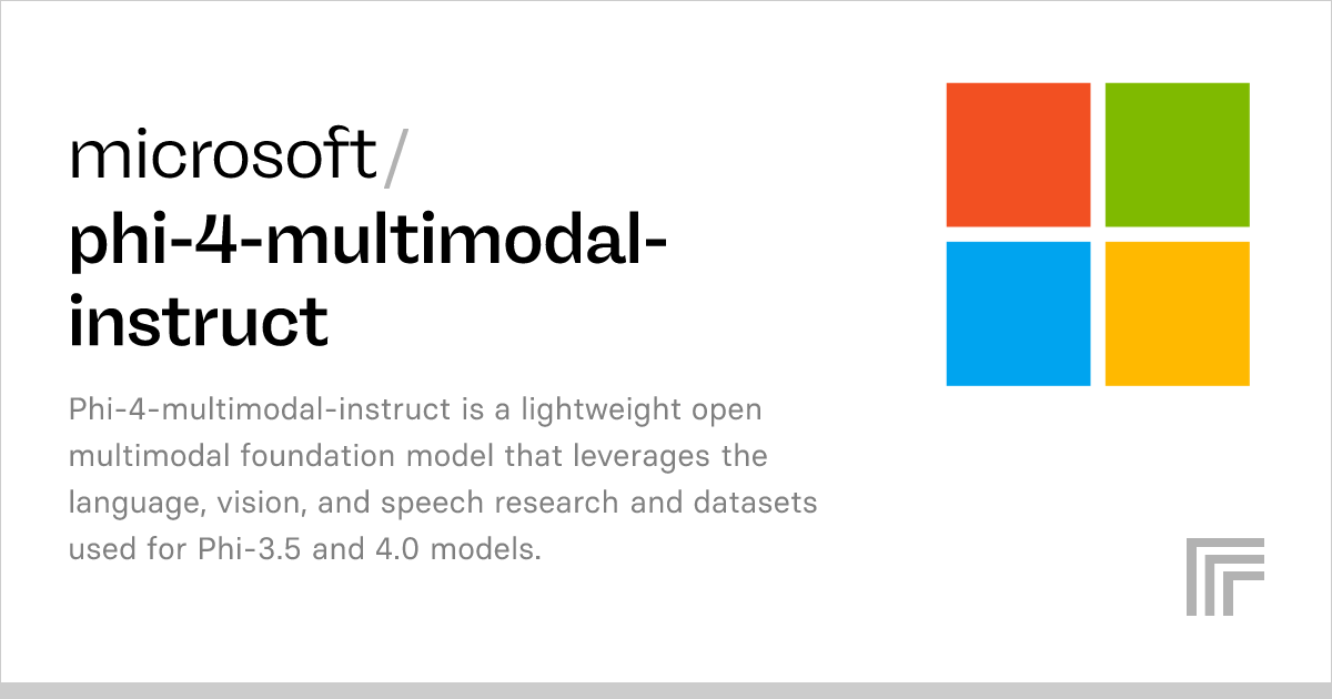 microsoft/phi-4-multimodal-instruct | Run with an API on Replicate