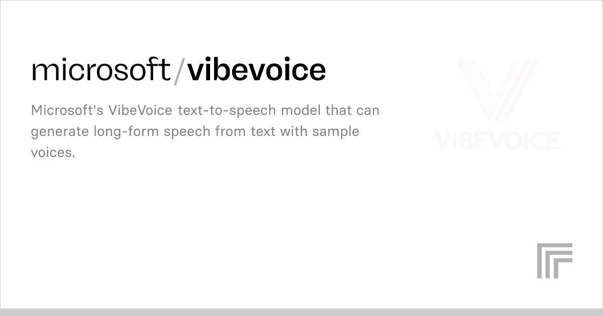 microsoft/vibevoice | Run with an API on Replicate