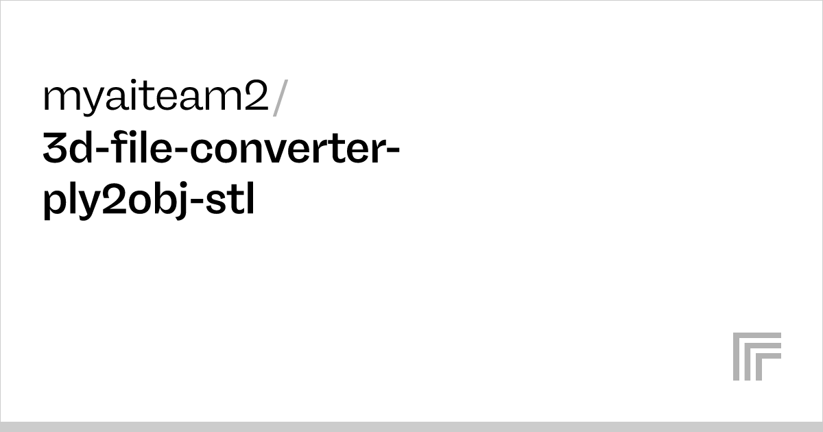 Examples – myaiteam2/3d-file-converter-ply2obj-stl | Replicate