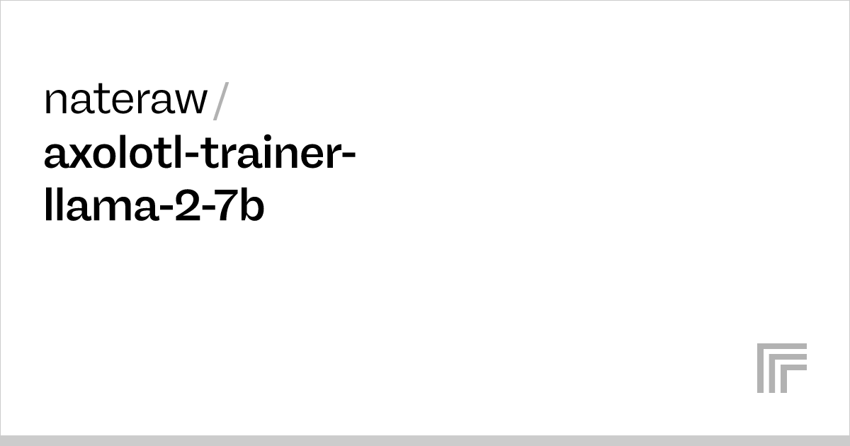 Train – nateraw/axolotl-trainer-llama-2-7b:895d22a6 – Replicate Train – nateraw/axolotl-trainer-llama-2-7b:895d22a6 – Replicate
