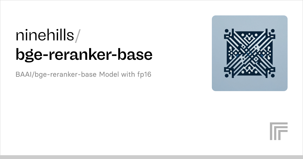 ninehills/bge-reranker-base – Run with an API on Replicate ninehills/bge-reranker-base – Run with an API on Replicate