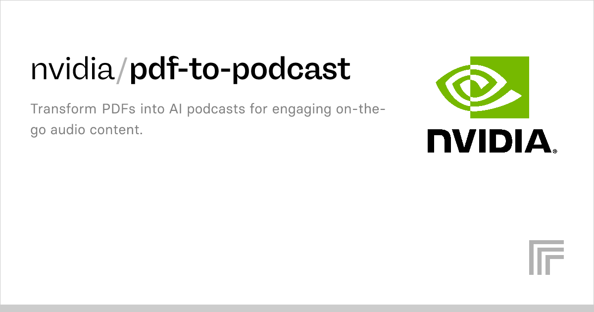 nvidia/pdf-to-podcast | Run with an API on Replicate