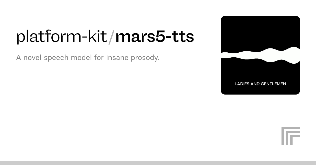platform-kit/mars5-tts | Run with an API on Replicate